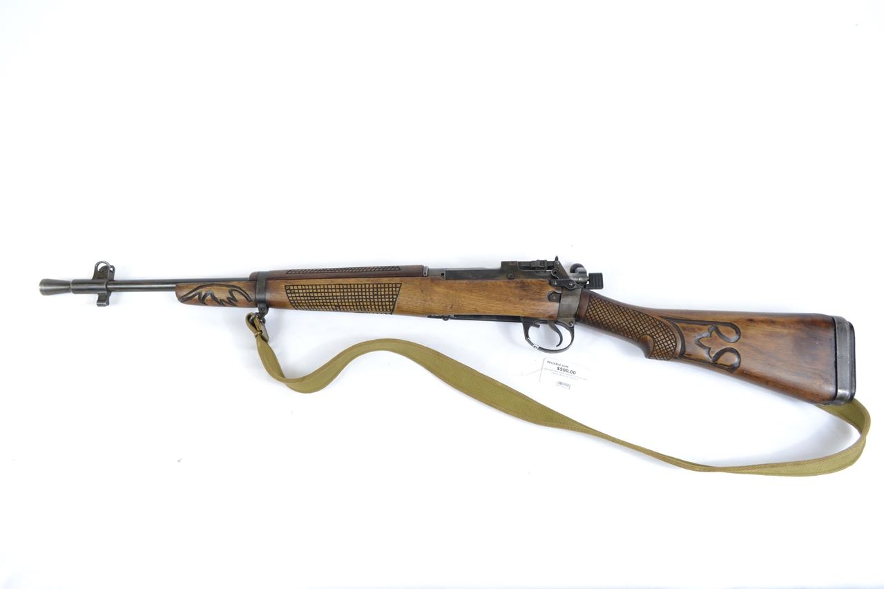 Used Lee Enfield Jungle Carbine 303 British With Custom Carving On The ...