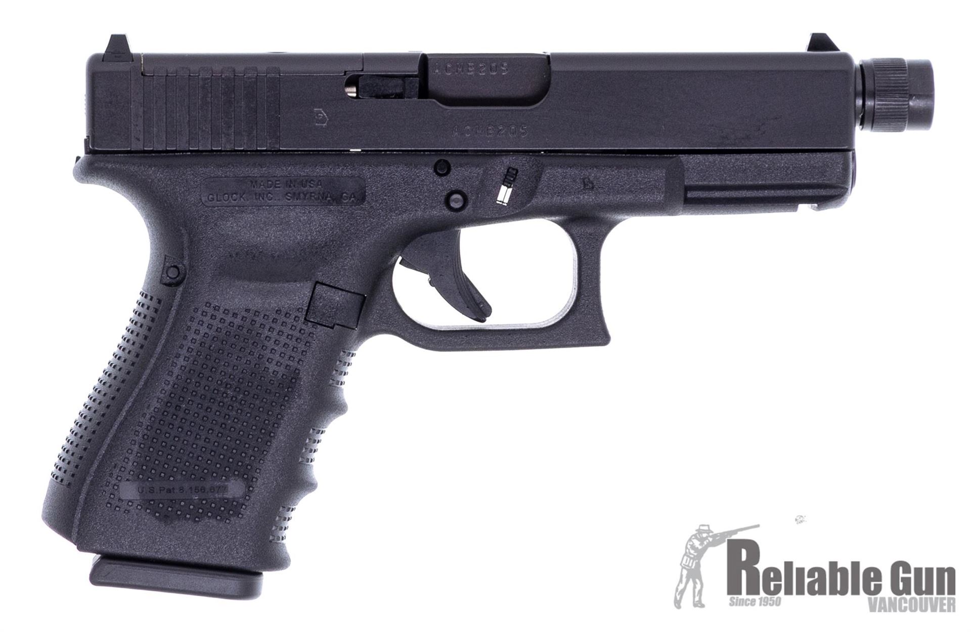 Glock 19 Gen4 Compact Safe Action Semi-Auto Pistol - 9mm, 4-3/4 ...