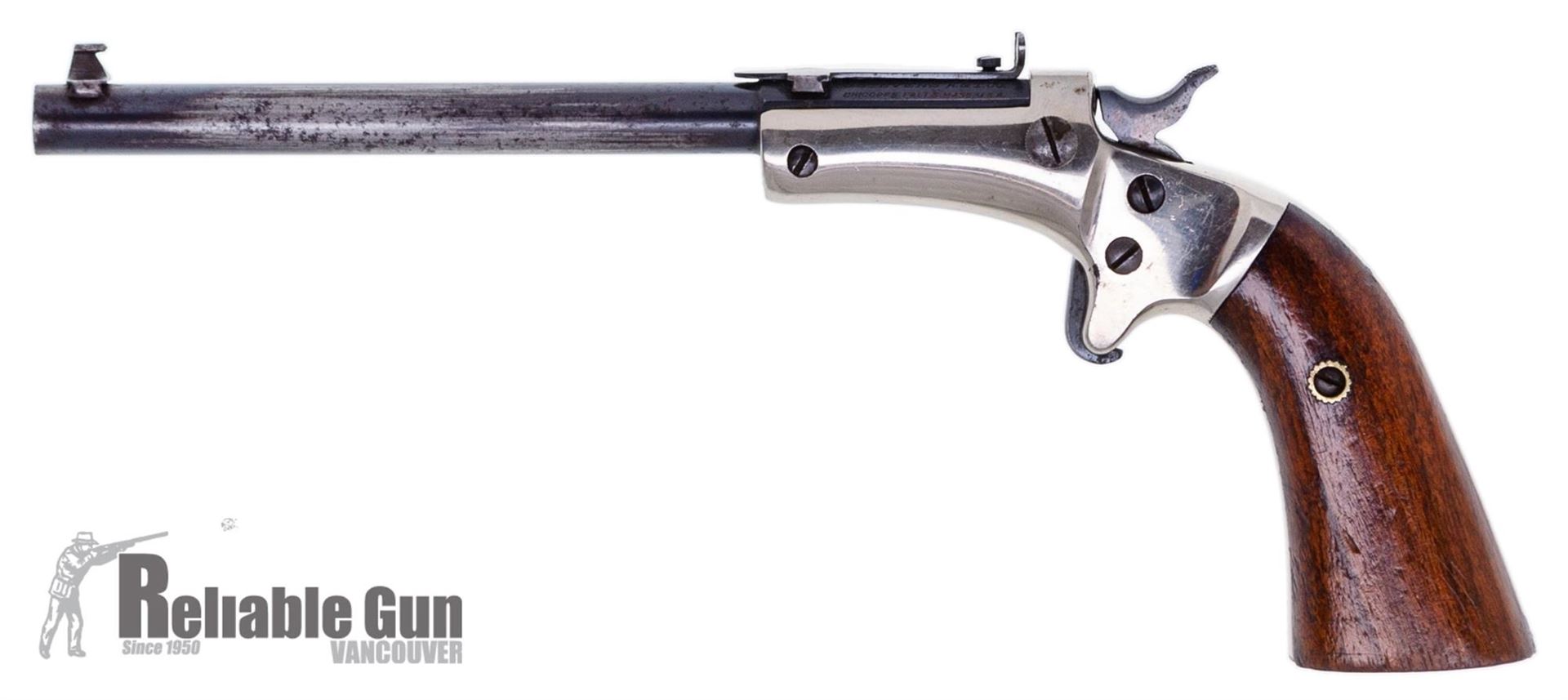 Used Stevens Model 43 Single Shot Tip Up, 22 LR, 6'' Barrel Wood Grips ...