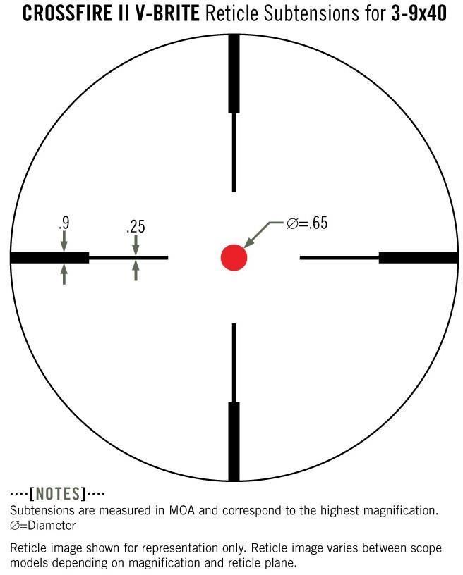 Vortex Optics, Crossfire II Riflescope - 3-9x40mm, 1", Illuminated V ...