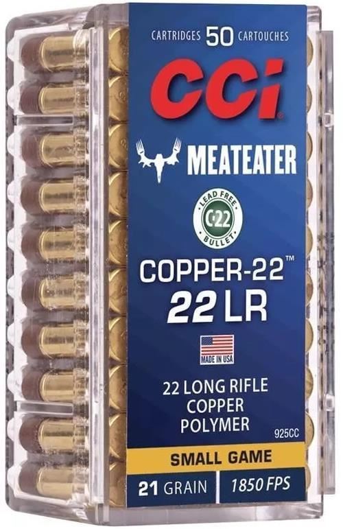 CCI Copper-22 Rimfire Ammo - Copper Polymer, 22 LR, 21Gr, RN, 500rds ...