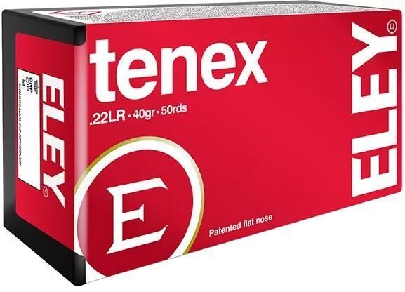 ELEY Rimfire Ammo - Tenex EPS, 22 LR, 40Gr, Lead Flat Nose, 500rd Brick ...