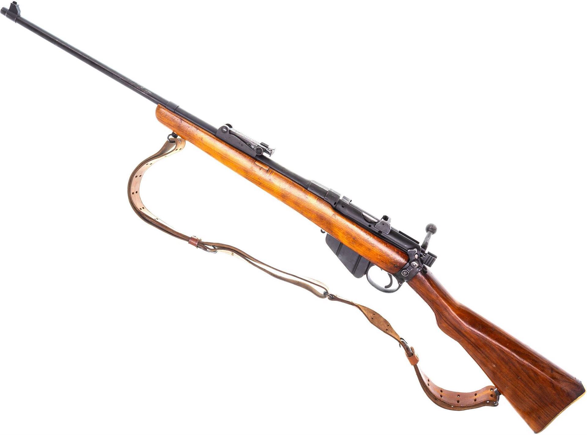Used Sporter Lee Enfield Bolt Action Rifle, 303 Brit, Leather Sling, 1 ...