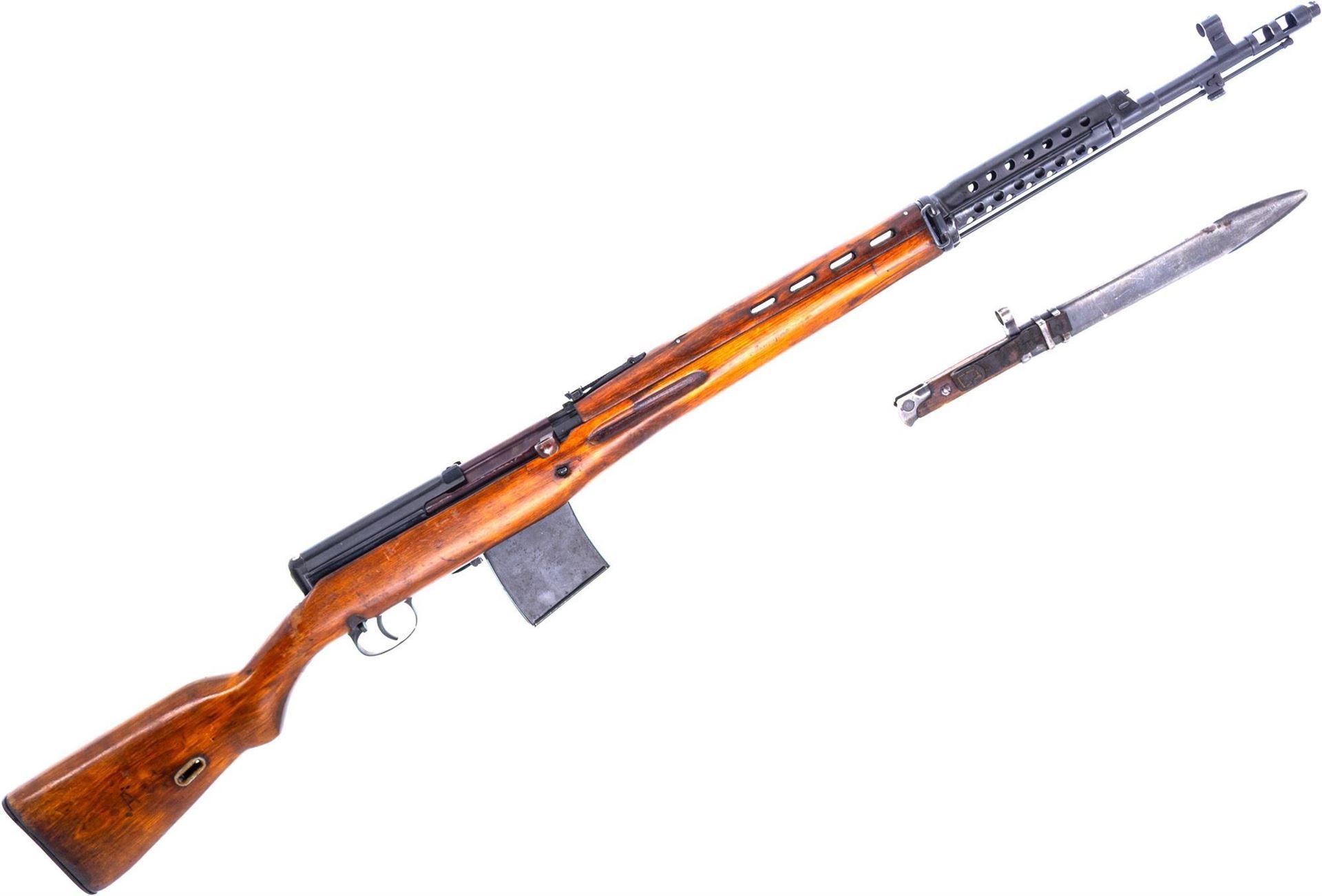 Used Tokarev SVT-40 Semi-Auto Rifle, 7.62x54R, 26.5" Barrel, Blued, Full Military Wood Stock ...