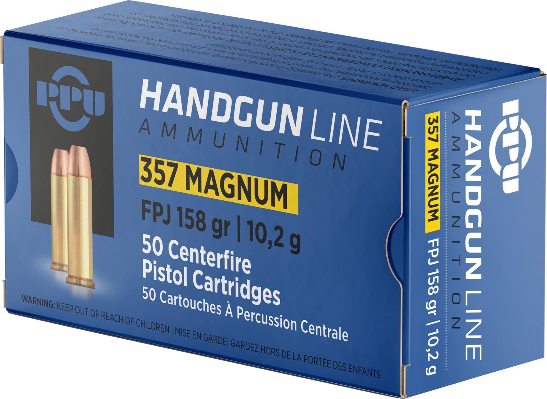 PPU PPH357MF Pistol Ammo 357 Magnum FPJ 158gr. Reliable Gun: Firearms ...