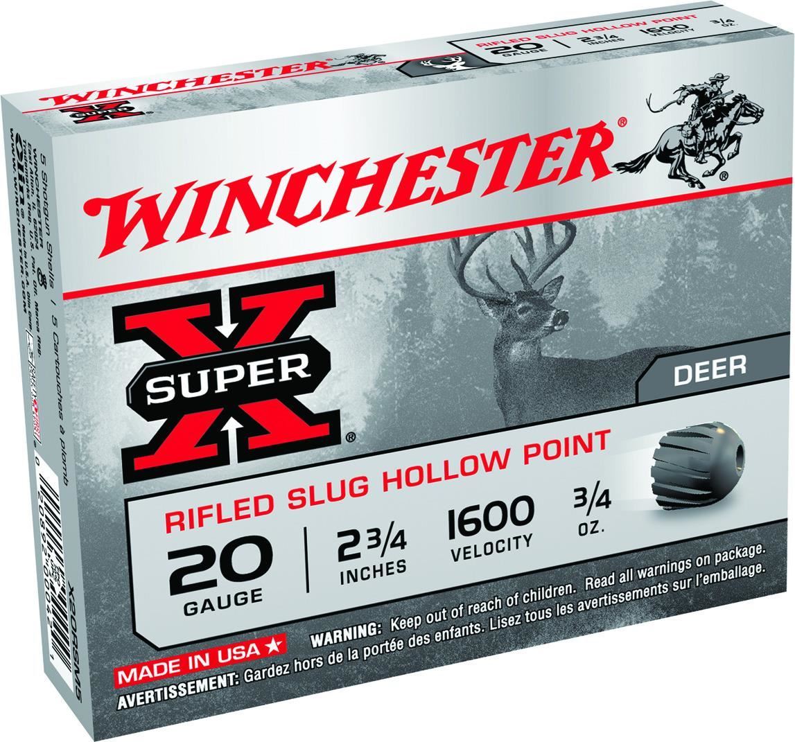 Winchester Super-X Slugs Shotgun Ammo - 20Ga, 2-3/4", 3/4oz, Rifled ...