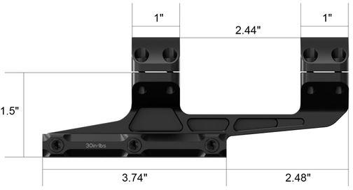 Arken Rigid Precision One Piece Scope Mount - 34mm, 0 MOA, Cantilever ...