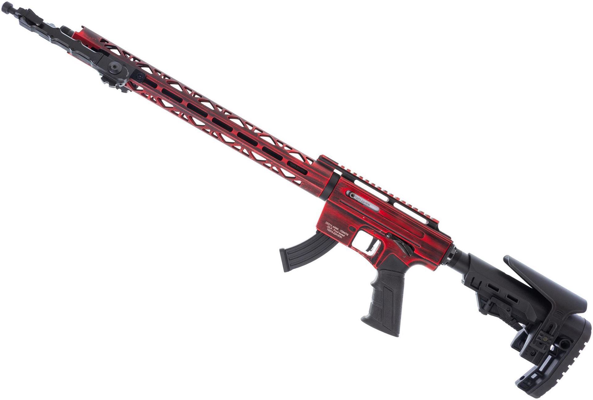Used Derya TM-22 Semi Auto 22 LR, 18'' Barrel, Distressed Red Aluminum ...