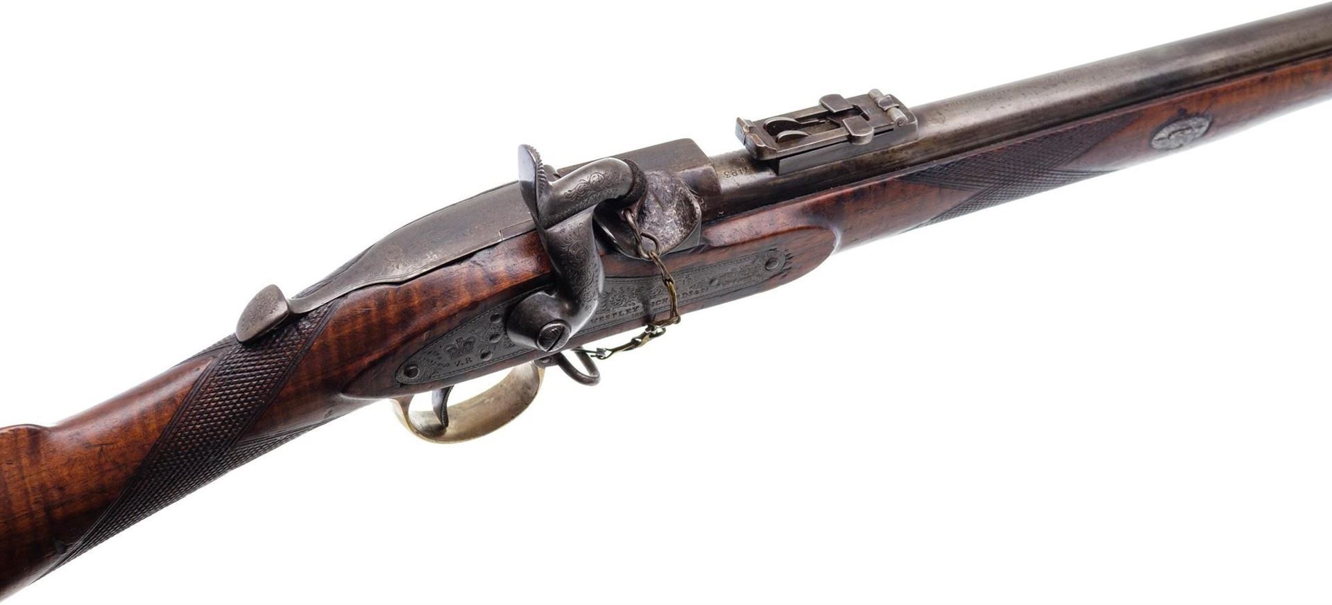 Used Westley Richards Monkey Tail Breech Loading Black Powder Rifle, 36 ...